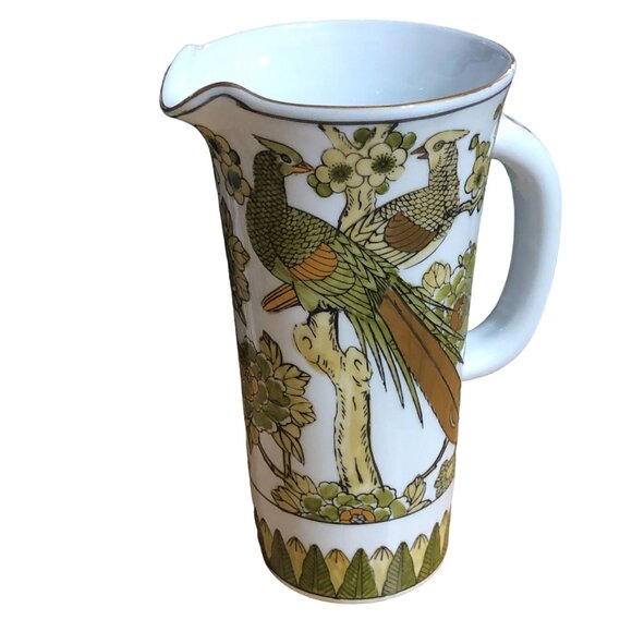 Gold Imari | Accents | Gold Imari Hand Painted Peacocks Tall Water ...